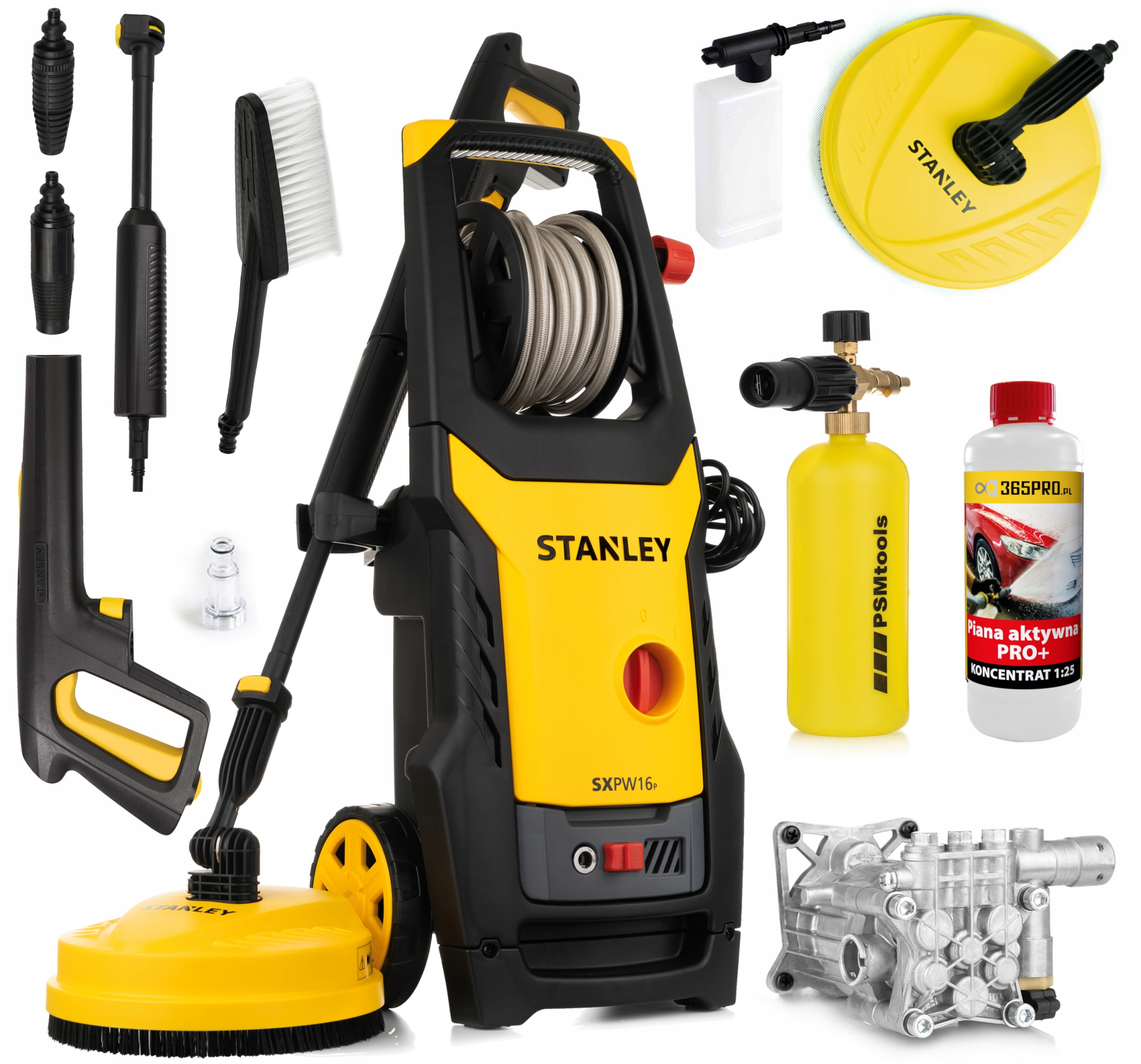 MYJKA CIŚNIENIOWA STANLEY DYSZA TURBO 190BAR +PIANOWNICA PRO +AKTYWNA PIANA - 365pro.pl